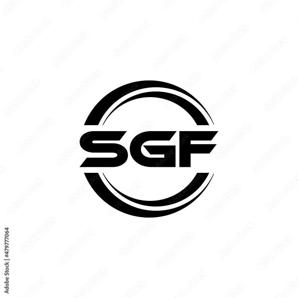 SGF letter logo design with white background in illustrator, vector logo modern alphabet font ...