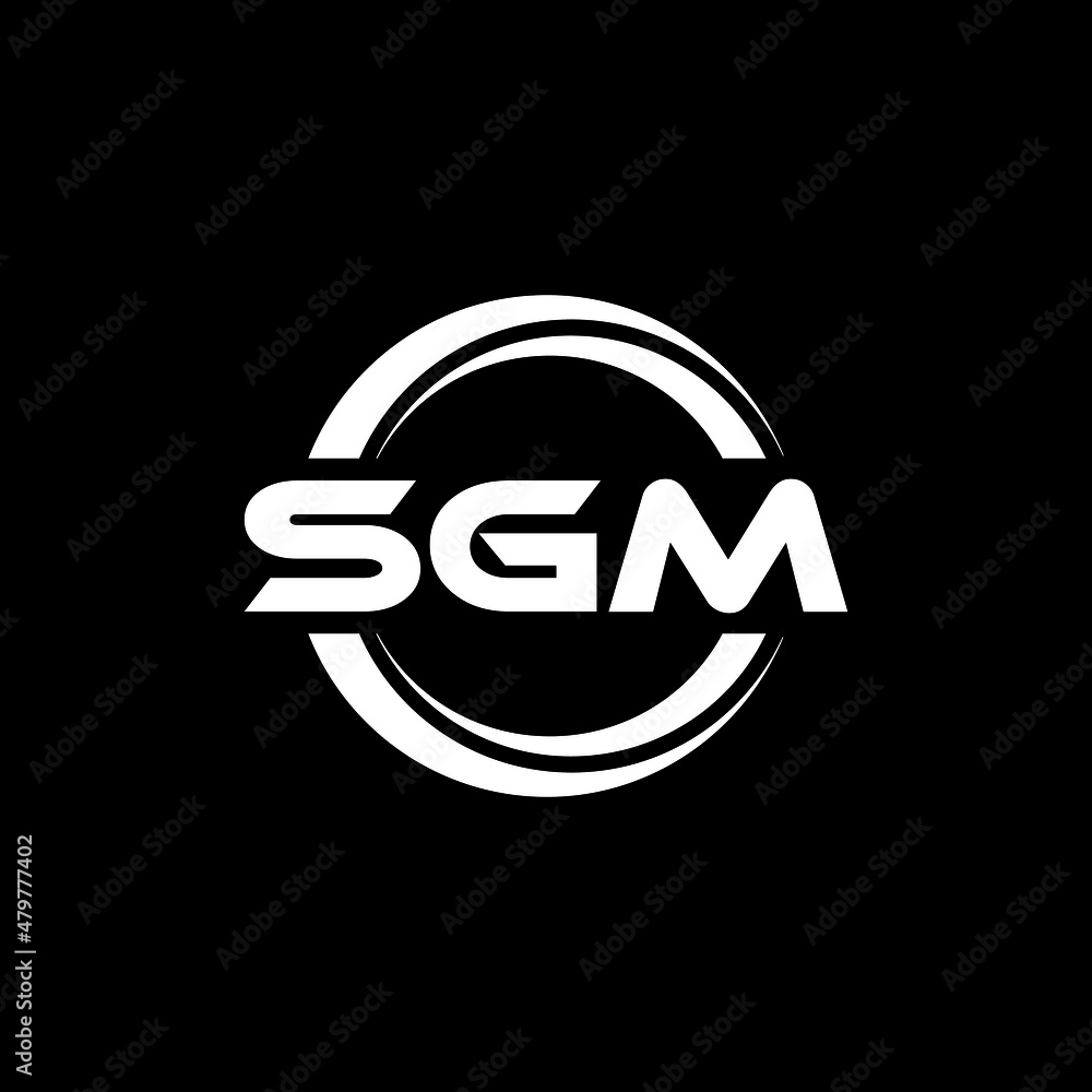 SGM letter logo design with black background in illustrator, vector ...