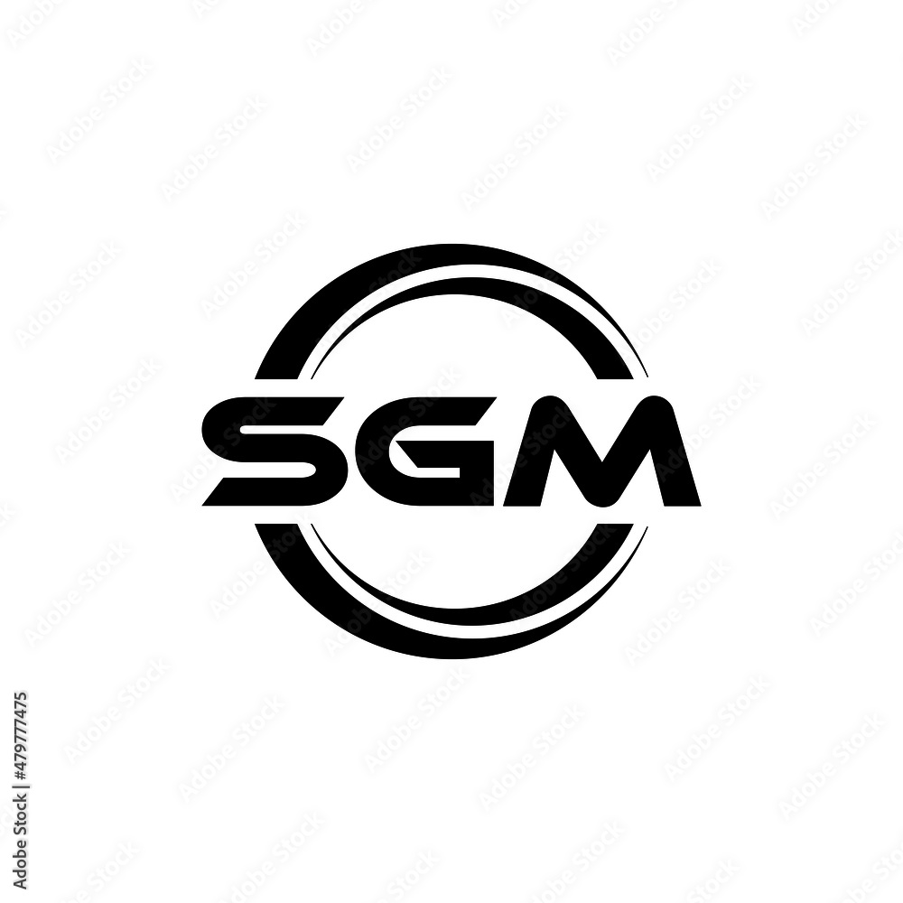 SGM letter logo design with white background in illustrator, vector ...