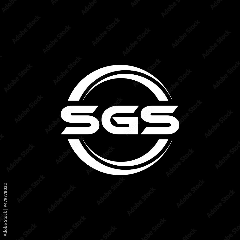 SGS letter logo design with black background in illustrator, vector ...
