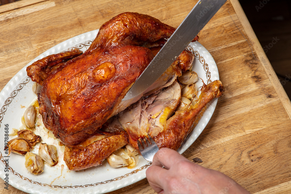 Poulet roti, fermier, Stock Photo | Adobe Stock