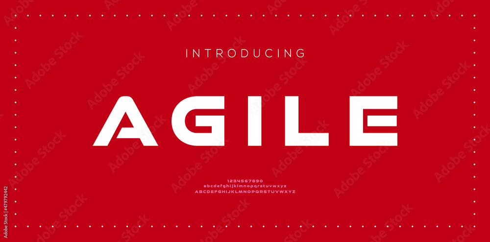 AGILE gaming and tech alphabet font design. creative vector typeface ...