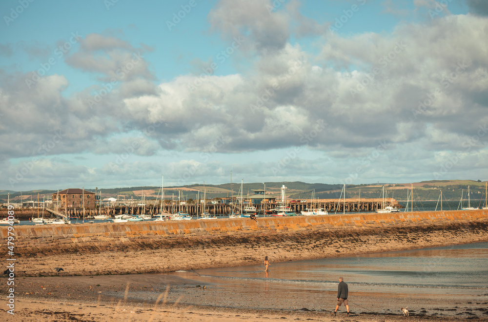 Wardie Bay in Edinburgh is a picturesque tourist destination with a ...