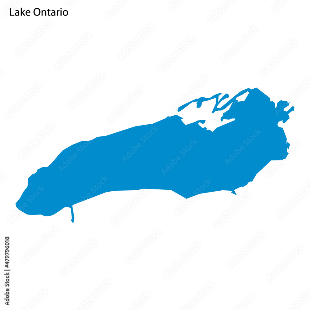 Blue outline map of Ontario Lake, Isolated vector siilhouette Stock ...