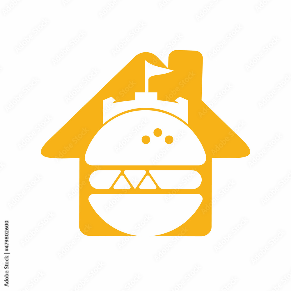 Burger castle vector logo design. Fort burgher logo design. Stock ...