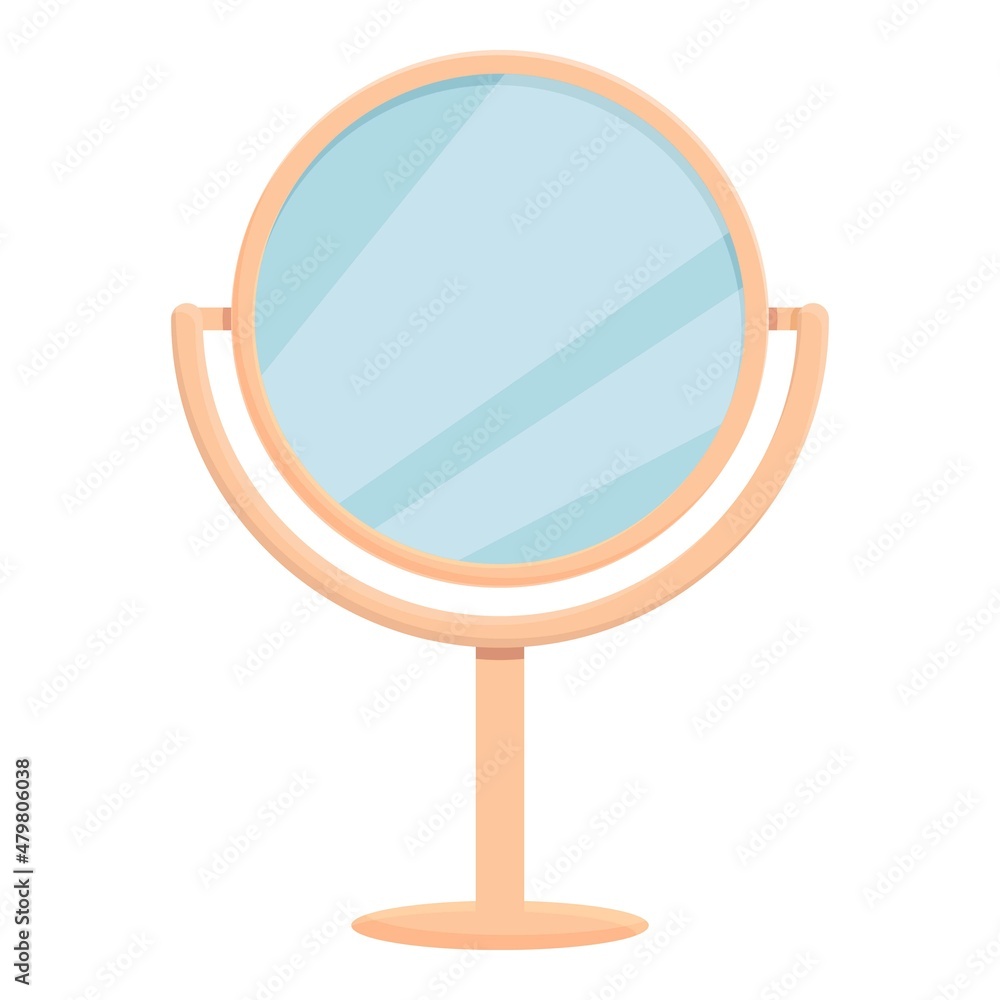 Room mirror icon cartoon vector. Hand frame. Small antique mirror Stock ...