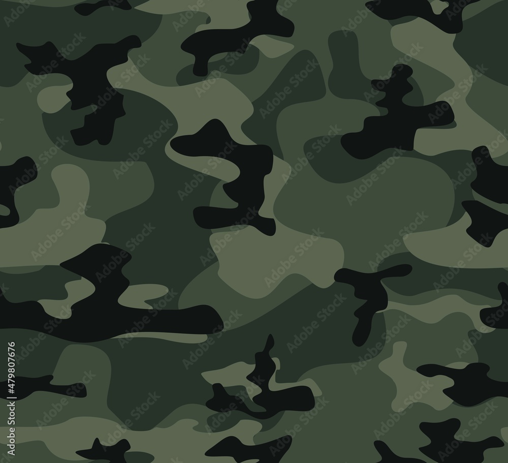 Dark camo pattern, army vector background, seamless illustration. Stock ...