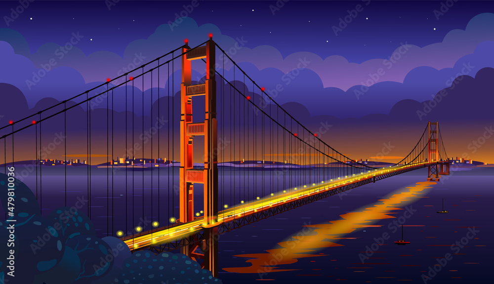 Poster The Golden Gate Bridge across the strait – Wall Art | UkPosters