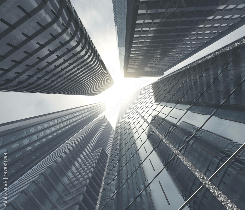 Skyscrapers, high-rise buildings, skyscrapers sky view, modern ...