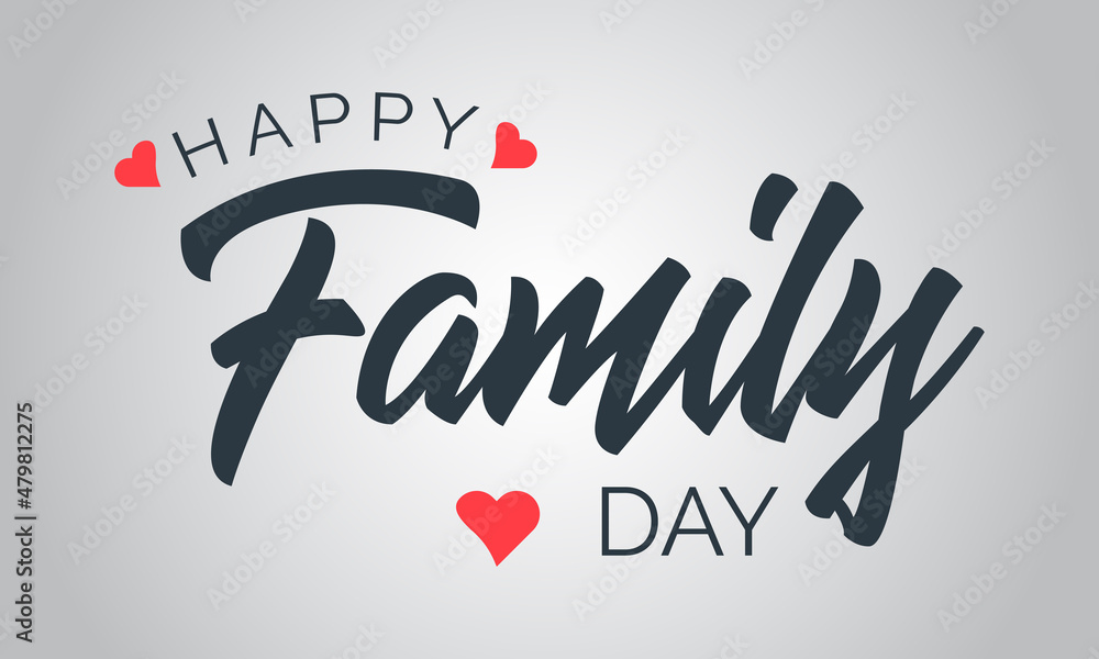 Happy Family Day, 21th February. Hand lettering vector template Design ...