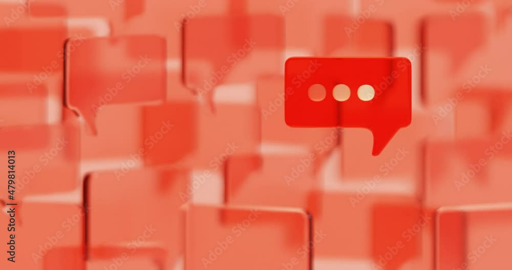 Minimal frosted glass message symbol 3d 4k animation. Contrast sms in ...
