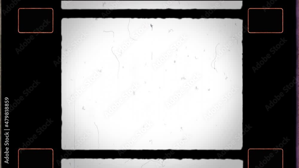 16mm Film Frame 4K with Sprocket Hole and Noise, Dust, Hair, Scratches ...