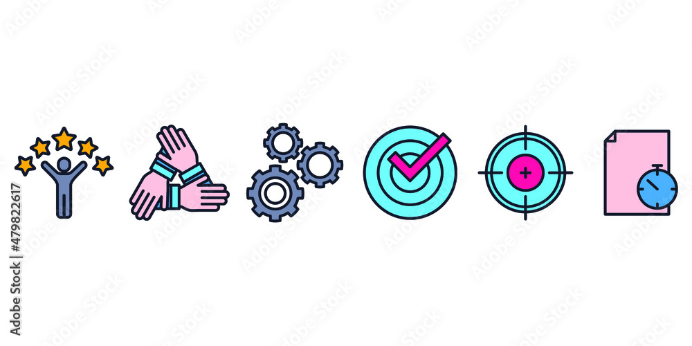 Business teamwork elements set icon symbol template for graphic and web ...