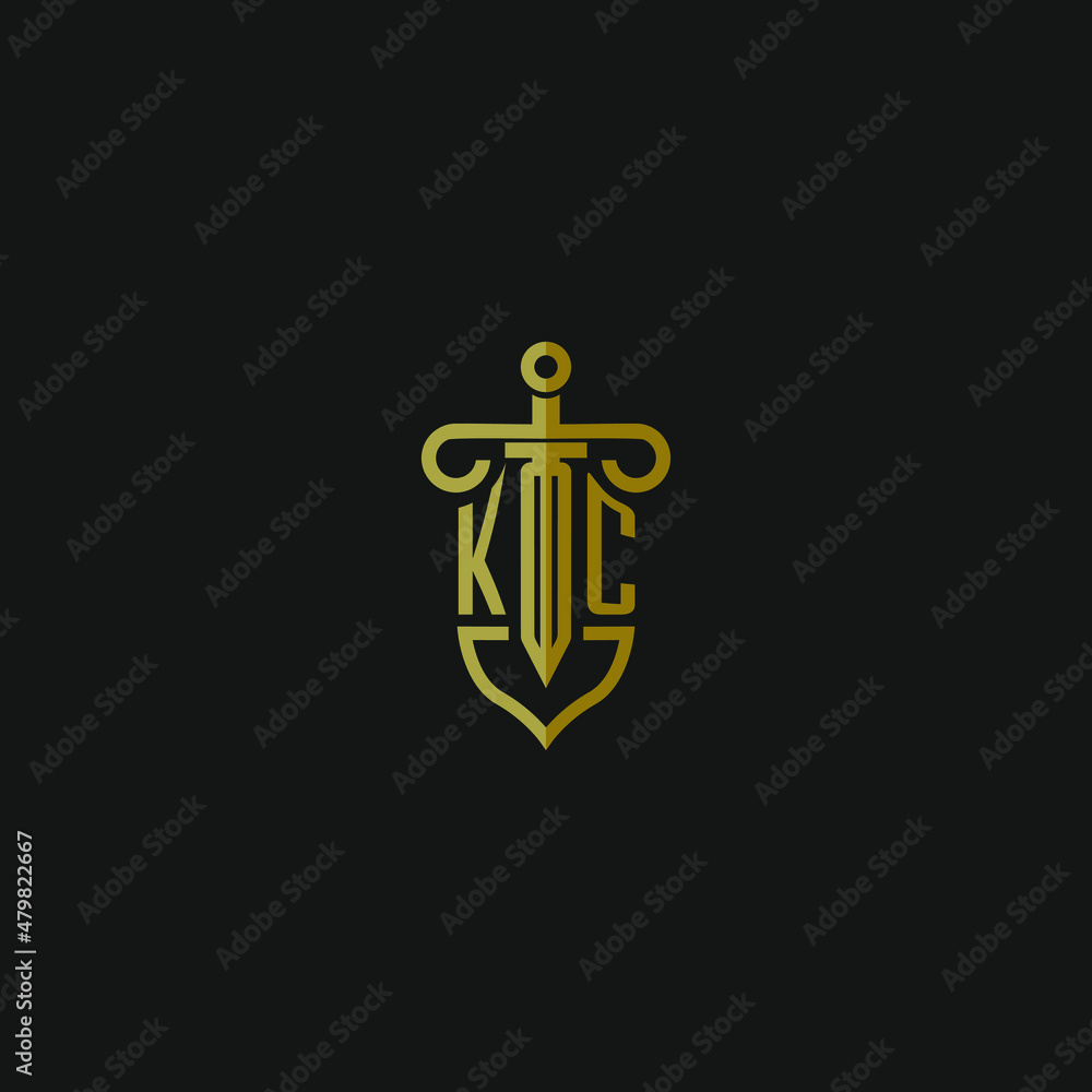 KC initial monogram logo design for law firm vector image Stock Vector ...