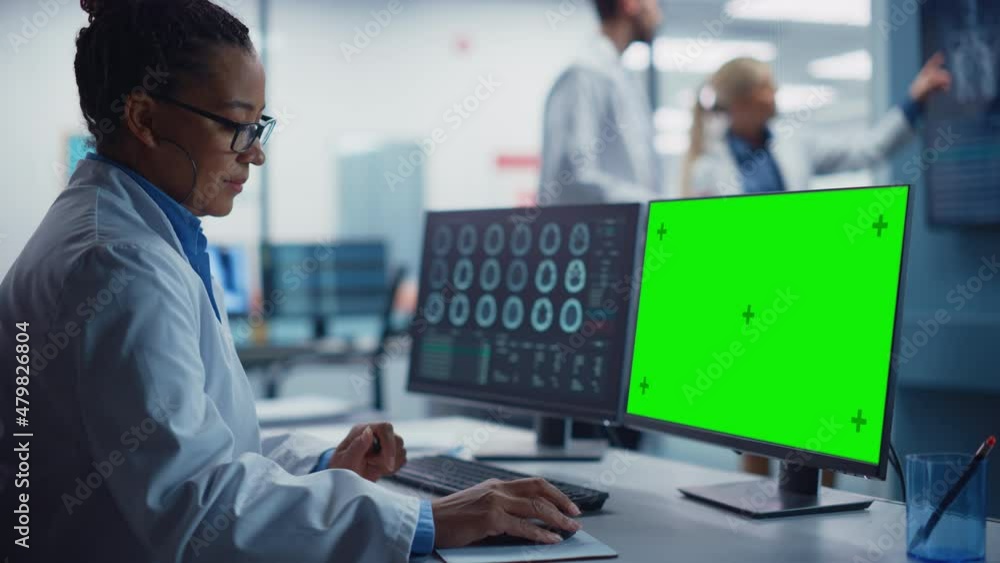 Hospital Research Lab: Black Female Medical Biotechnology Scientist ...