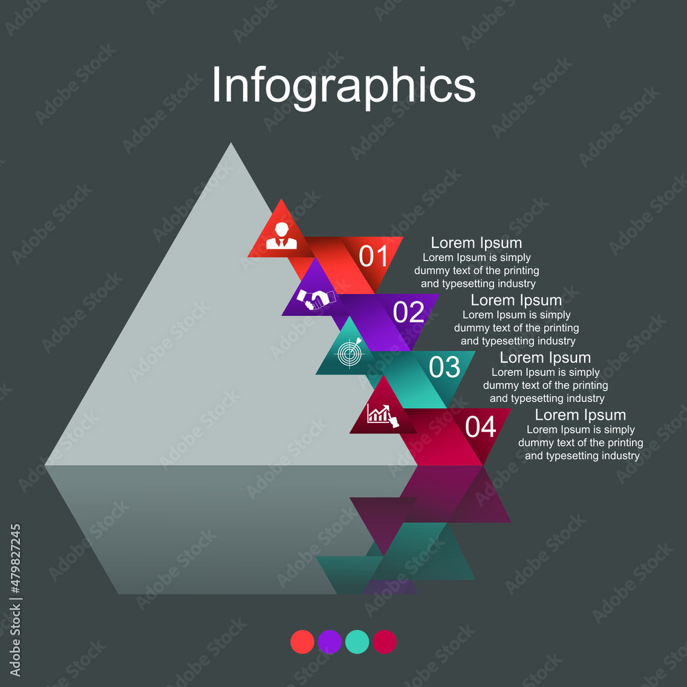 Business data visualization, infographics. Scheme of the process of ...