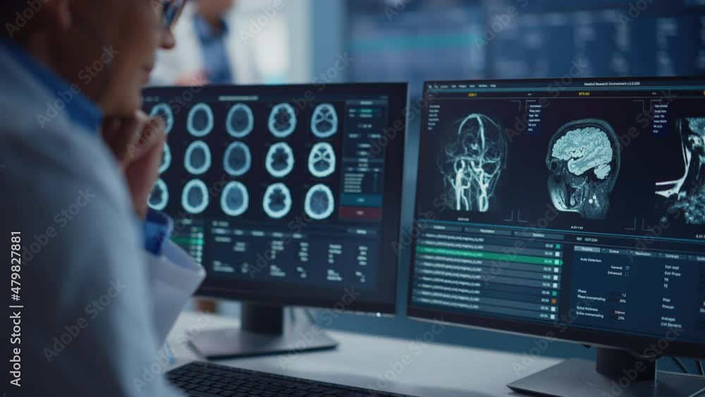 Medical Hospital Research Lab: Black Female Neuroscientist Using ...