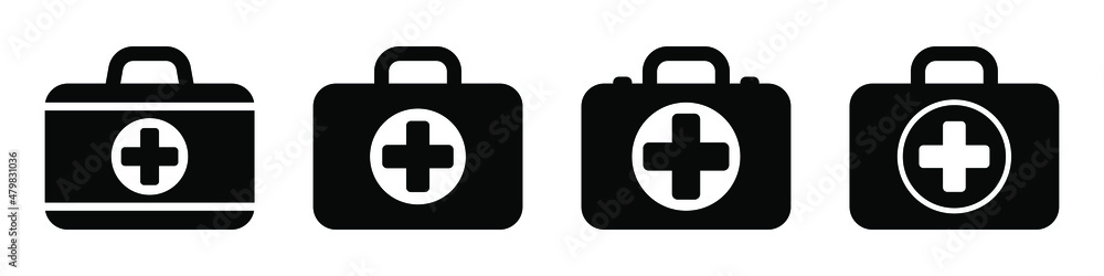 First aid box icon, medical briefcase icon vector isolated Stock Vector ...