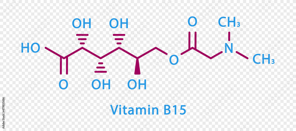 Vitamin B15 chemical formula. Vitamin B15 structural chemical formula ...