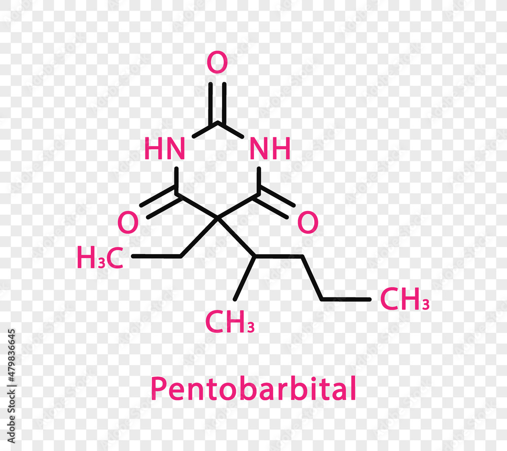 Pentobarbital chemical formula. Pentobarbital structural chemical ...