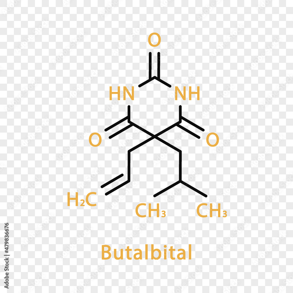 Butalbital chemical formula. Butalbital structural chemical formula ...