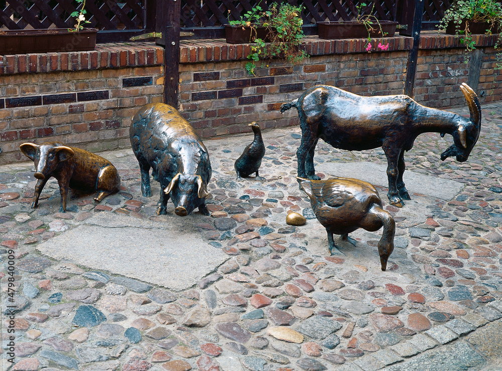 Wroclaw, Poland - September, 2004: bronze statue of the slaughter ...