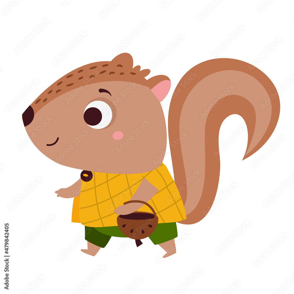 Cute chipmunk. Cartoon forest squirrel character for kids and children ...