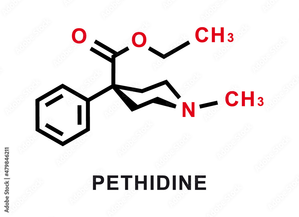 Pethidine chemical formula. Pethidine chemical molecular structure ...