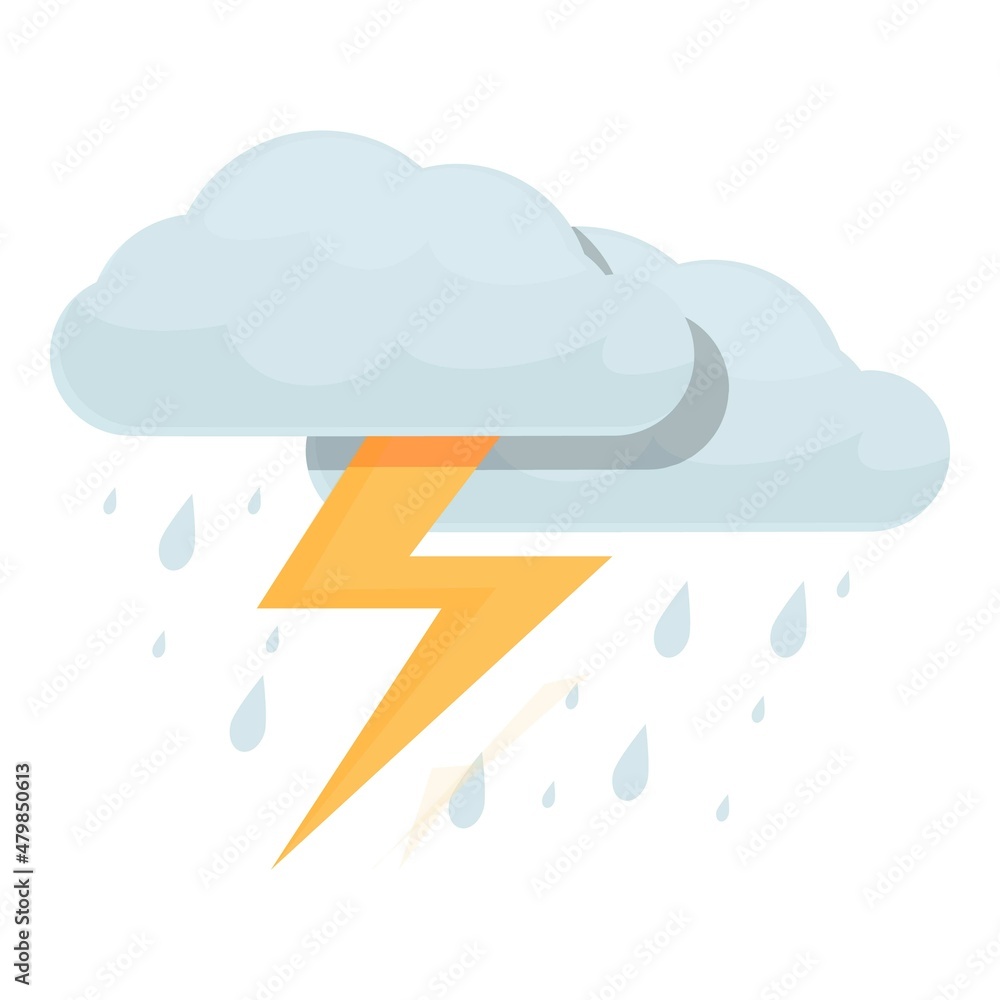 Thunderstorm icon cartoon vector. Thunder lightning. Flash bolt Stock ...