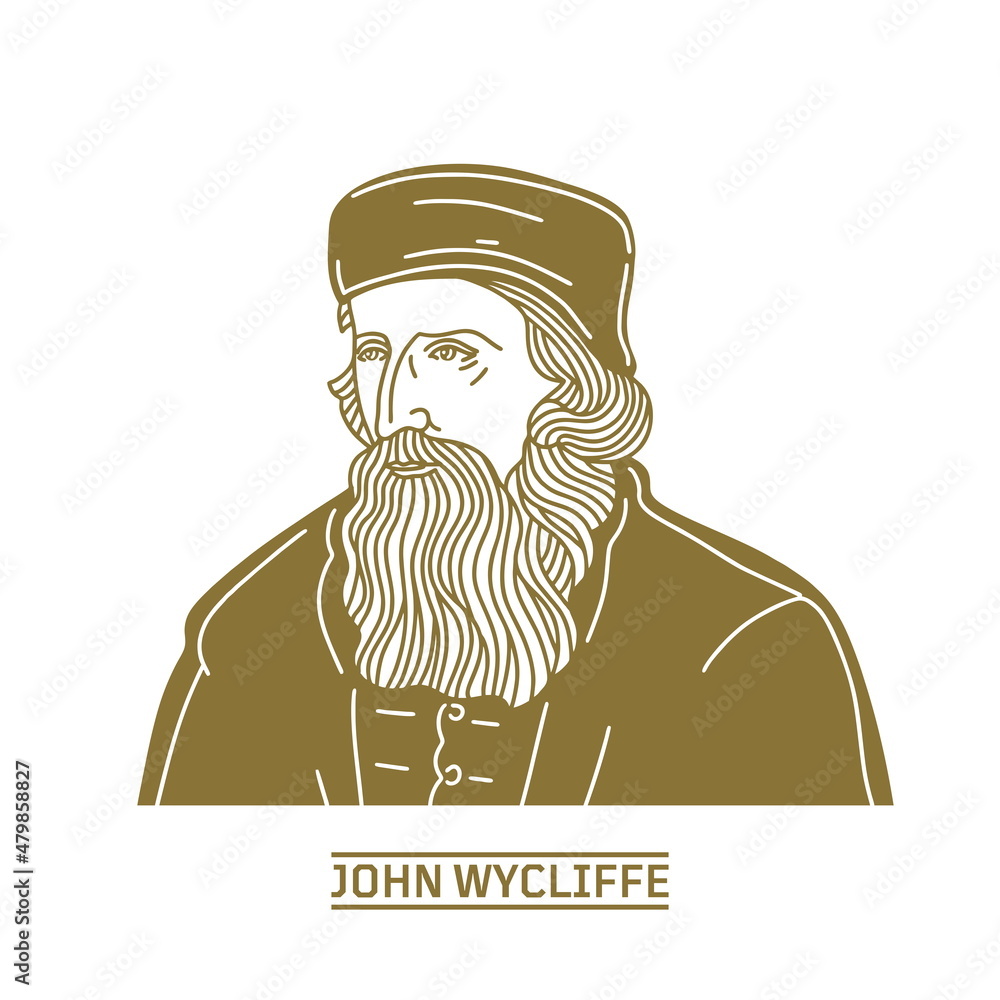 Vetor de John Wycliffe (1320-1384) was an English scholastic ...