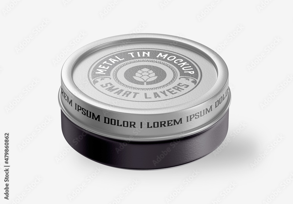 Colored Metal Tin Mockup Stock Template | Adobe Stock
