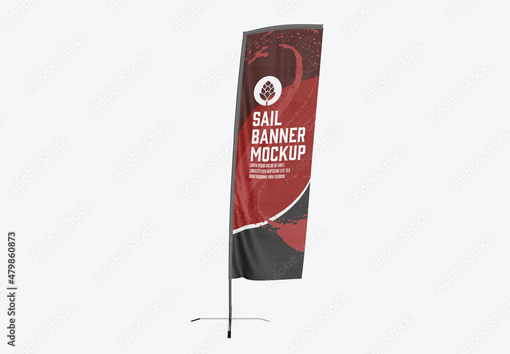 Flying Banner Mockup Stock Template | Adobe Stock