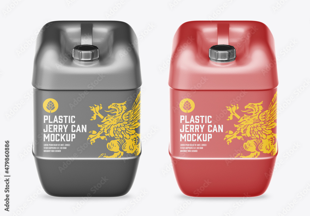Plastic Jerry Can Mockup Stock Template | Adobe Stock