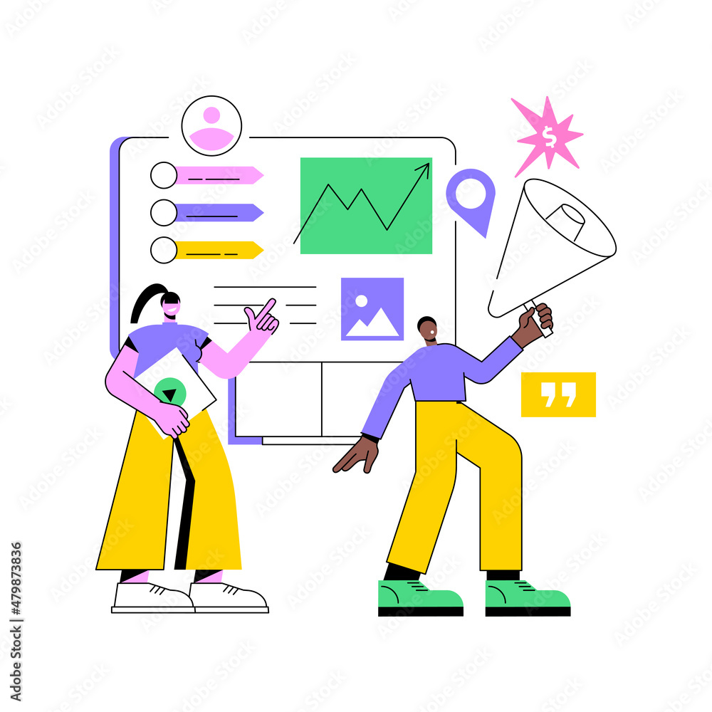 Marketing campaign management abstract concept vector illustration ...