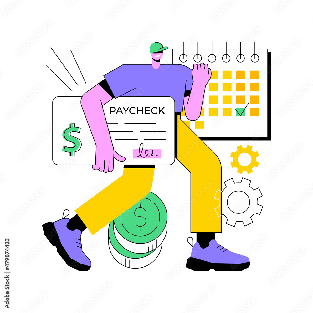 Paycheck abstract concept vector illustration. Paycheck cash, payroll ...