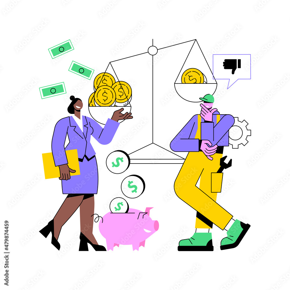 Income inequality abstract concept vector illustration. Country income ...