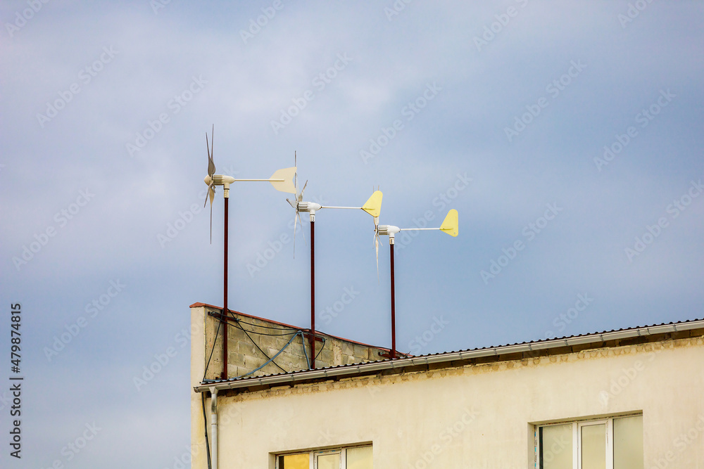 Small mini wind turbines for generating electricity in an urban ...