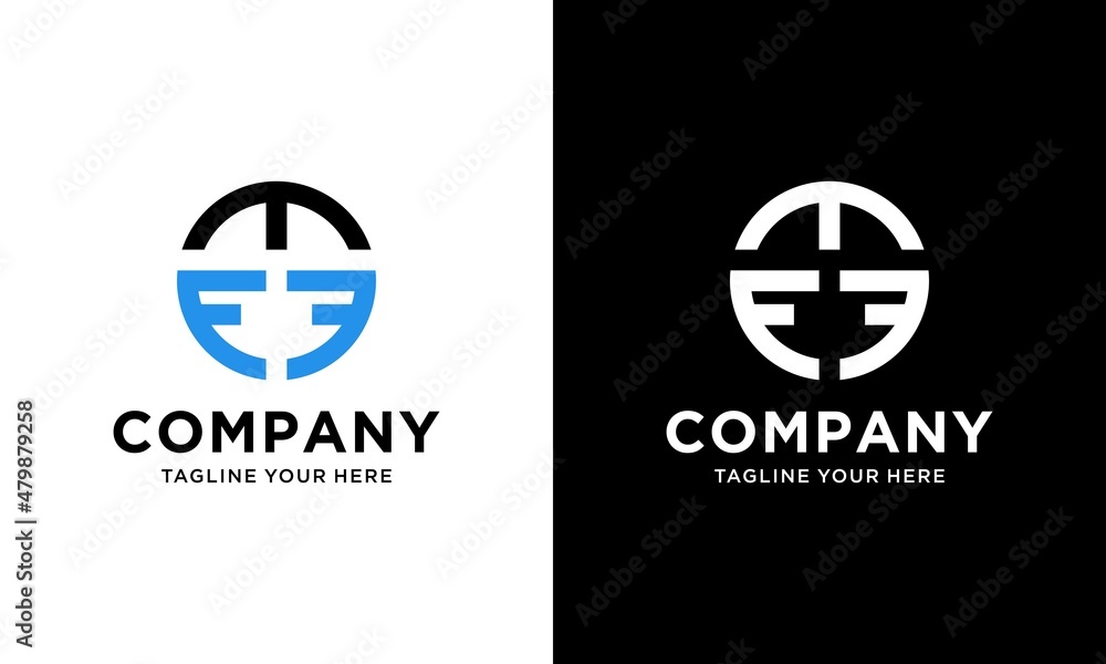 Letter TFF logo formed in circle symbol with simple and modern shape ...