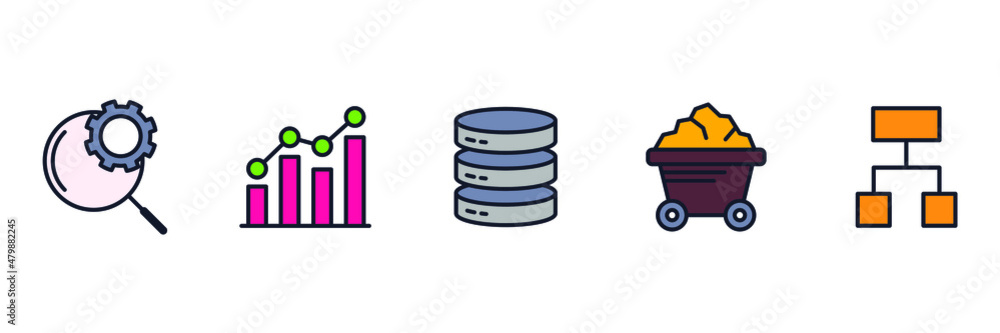 Data analysis, statistics elements set icon symbol template for graphic ...