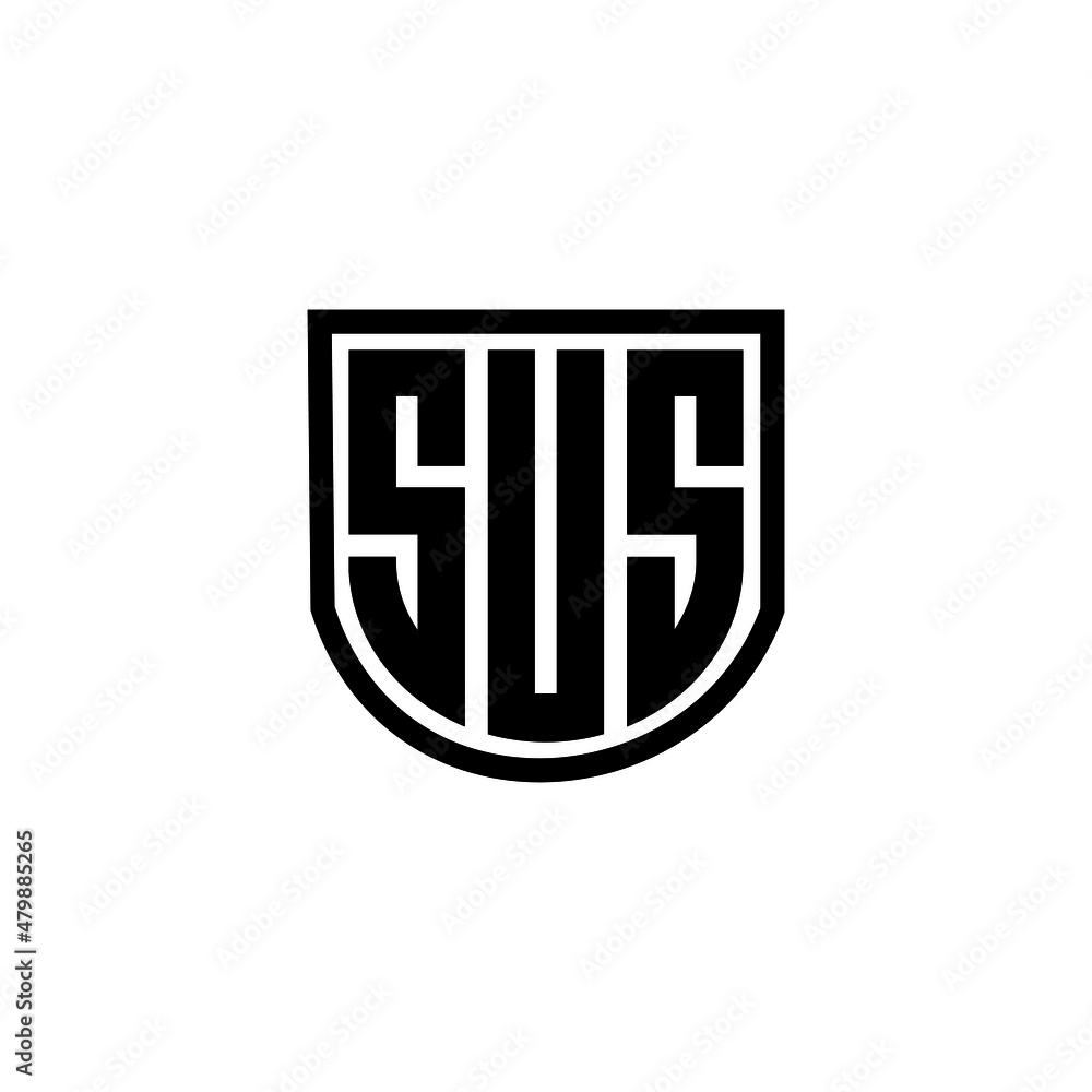 SUS letter logo design with white background in illustrator, vector ...