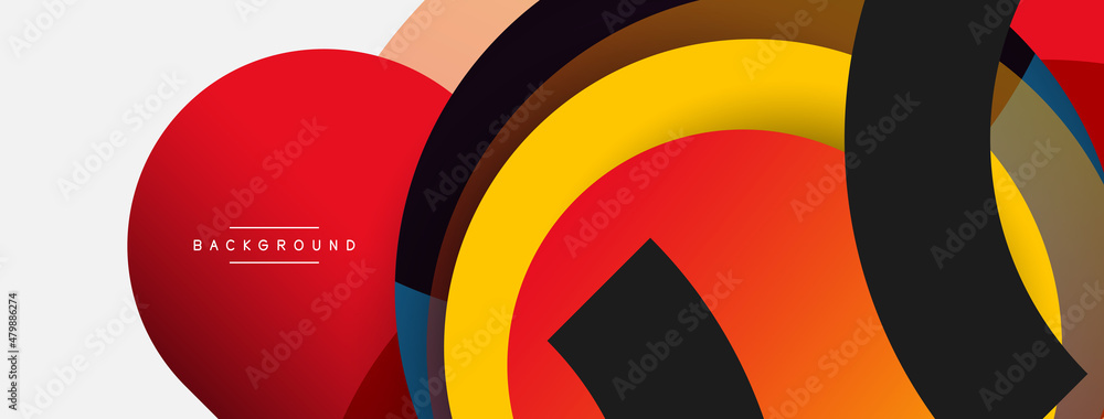 Circle and round shapes abstract background. Vector illustration for ...