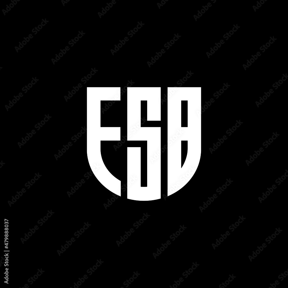 FSB letter logo design with black background in illustrator, vector ...
