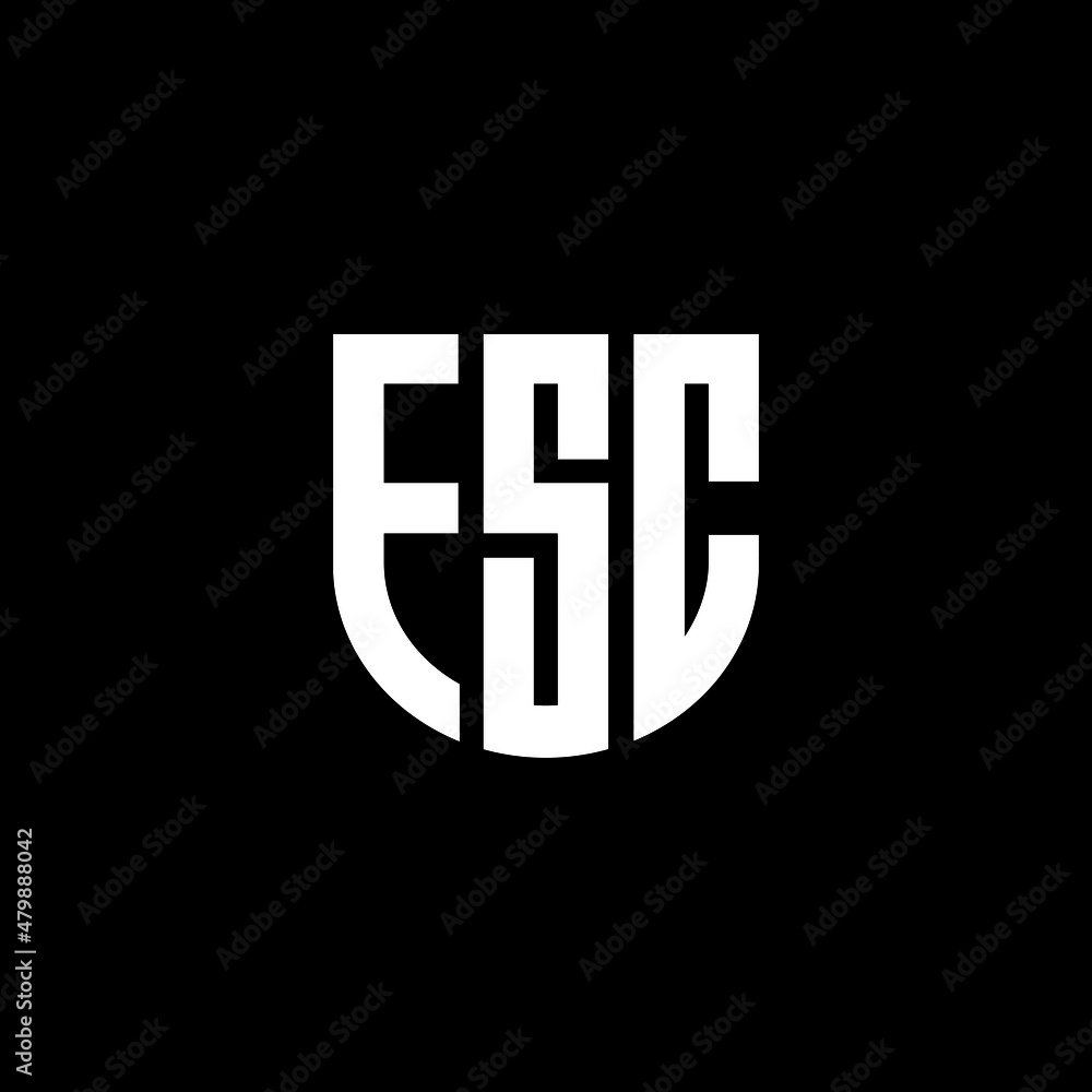 FSC letter logo design with black background in illustrator, vector ...