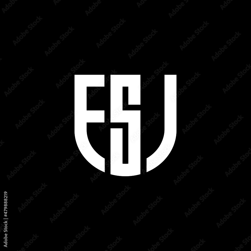 FSJ letter logo design with black background in illustrator, vector ...