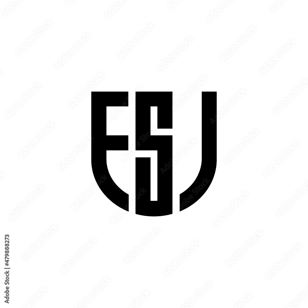FSJ letter logo design with white background in illustrator, vector ...