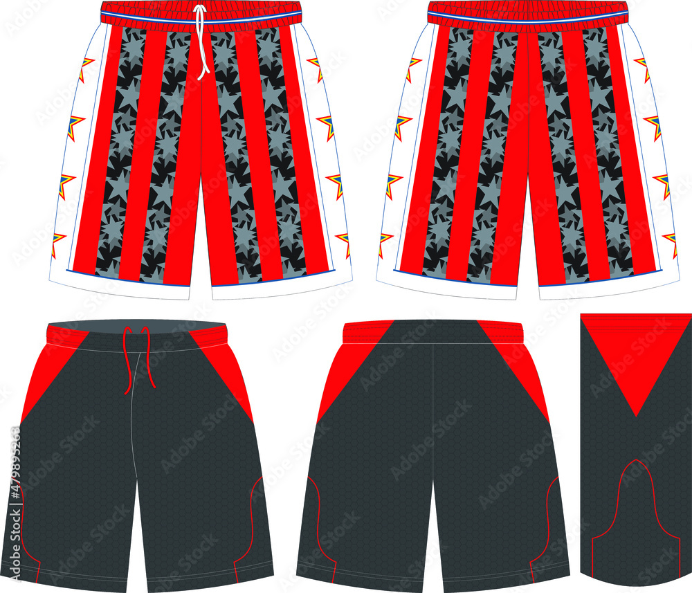Basketball Uniform Shorts Front and Back View Mock ups Templates ...