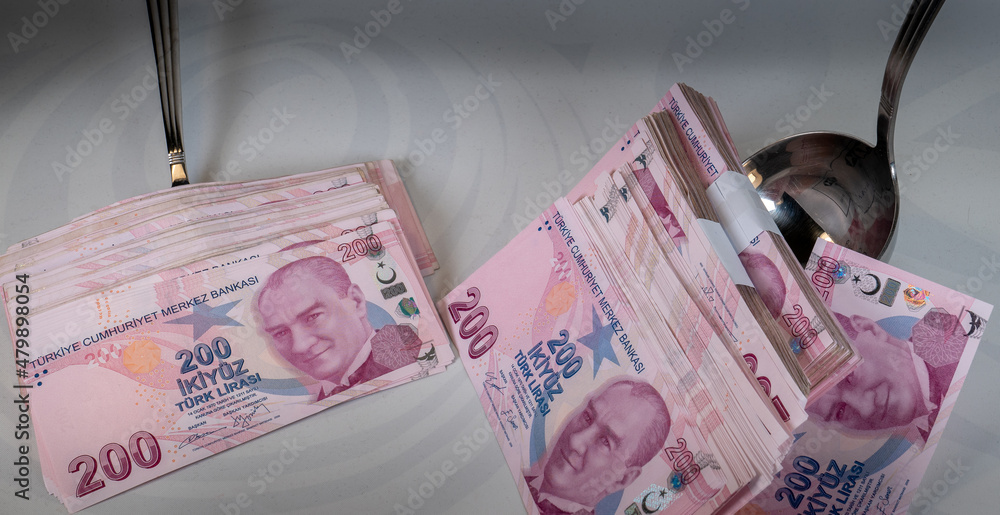 200 Lira banknote Turkish currency (Turkish Parasi) Expression of ...