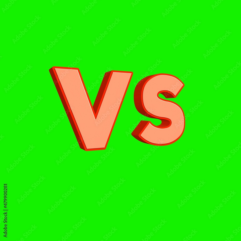 Vs text isoloated on green background. Banner for comparision with ...