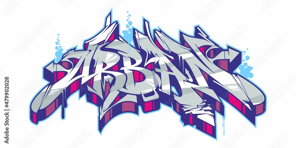 Abstract Isolated Graffiti Street Art Style Word Urban Lettering Vector ...