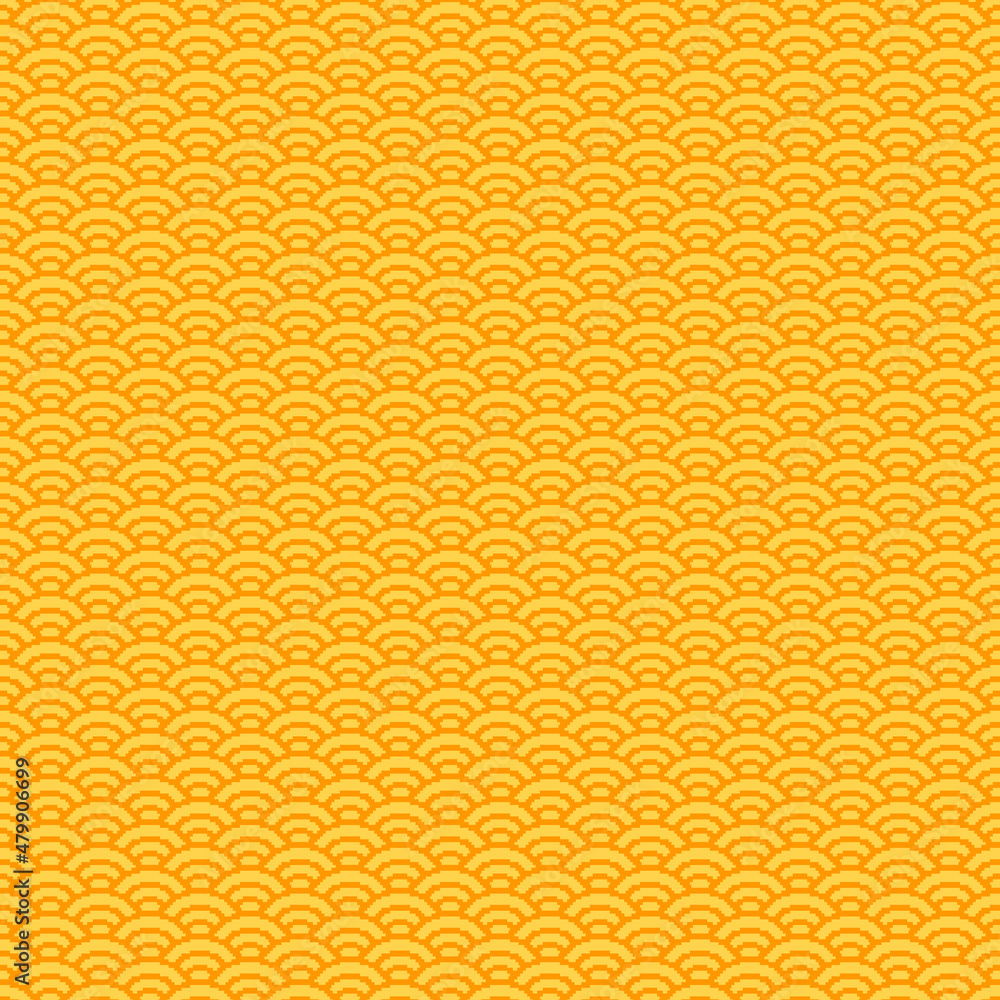 simple vector pixel art seamless pattern of minimalistic yellow scaly ...